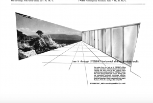 The horizontal sliding glass window/wall in the 20th century, a long ...